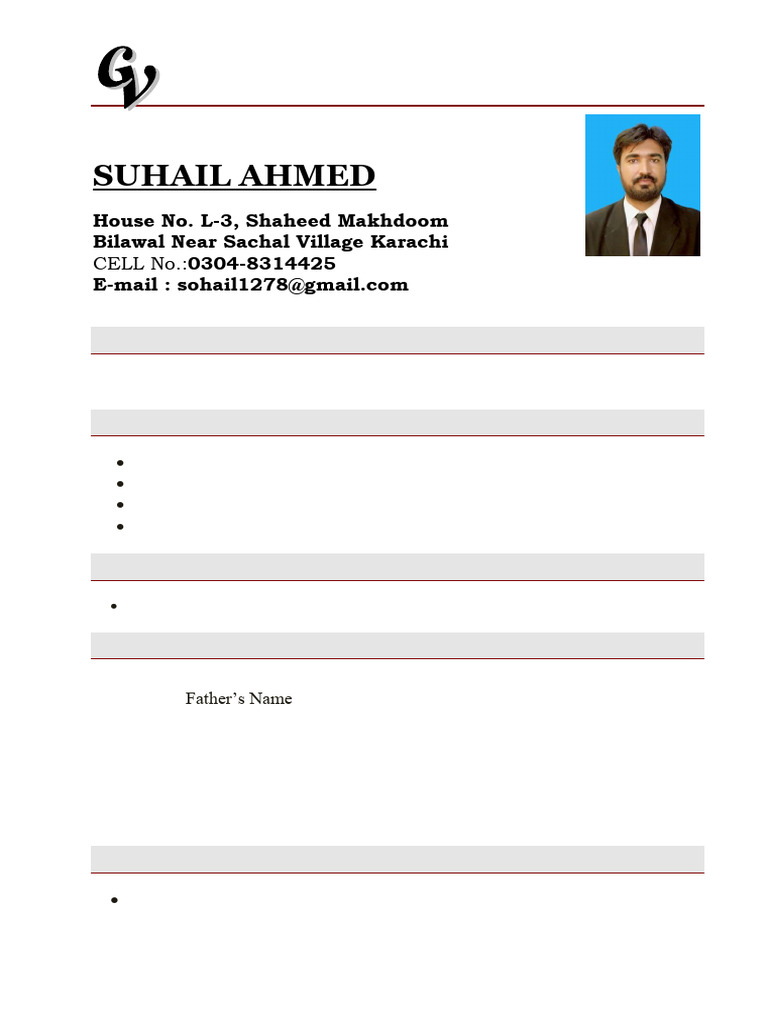 CV Sohail Ahmed | PDF