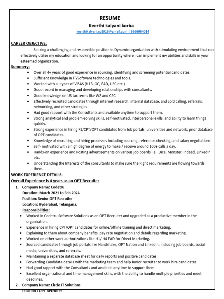 Keerthi Resume_01 | PDF