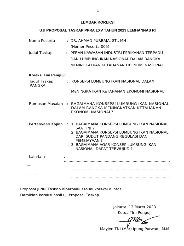 Ap Lembar Koreksi Dan Lembar Pengesahan TTD | PDF
