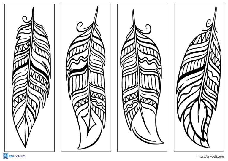 free-printable-bookmarks-to-color-feathers | PDF