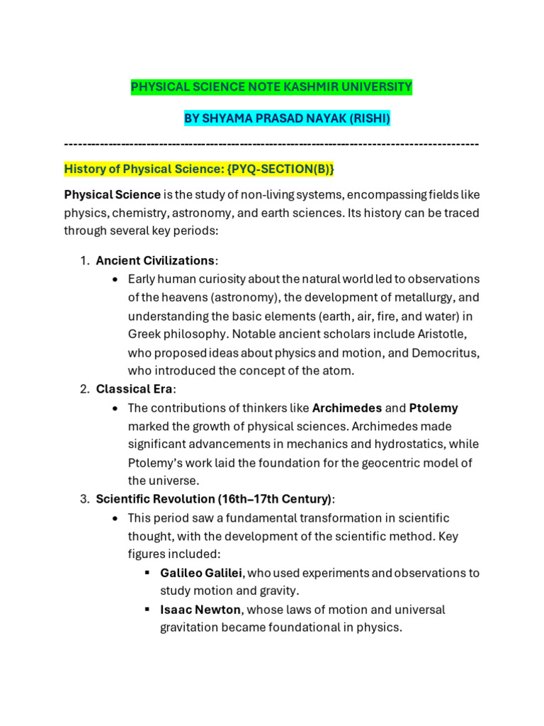 Physical Science Teaching | PDF