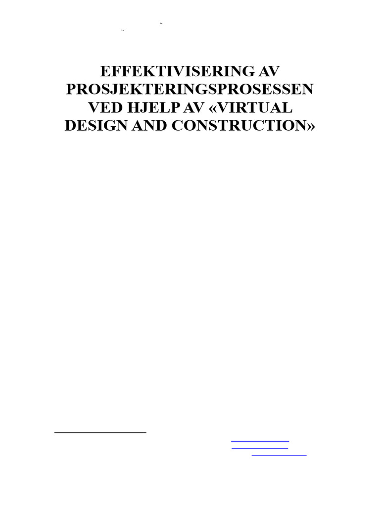 Innlevering 2 Prosjekteringsledelse VDC | PDF