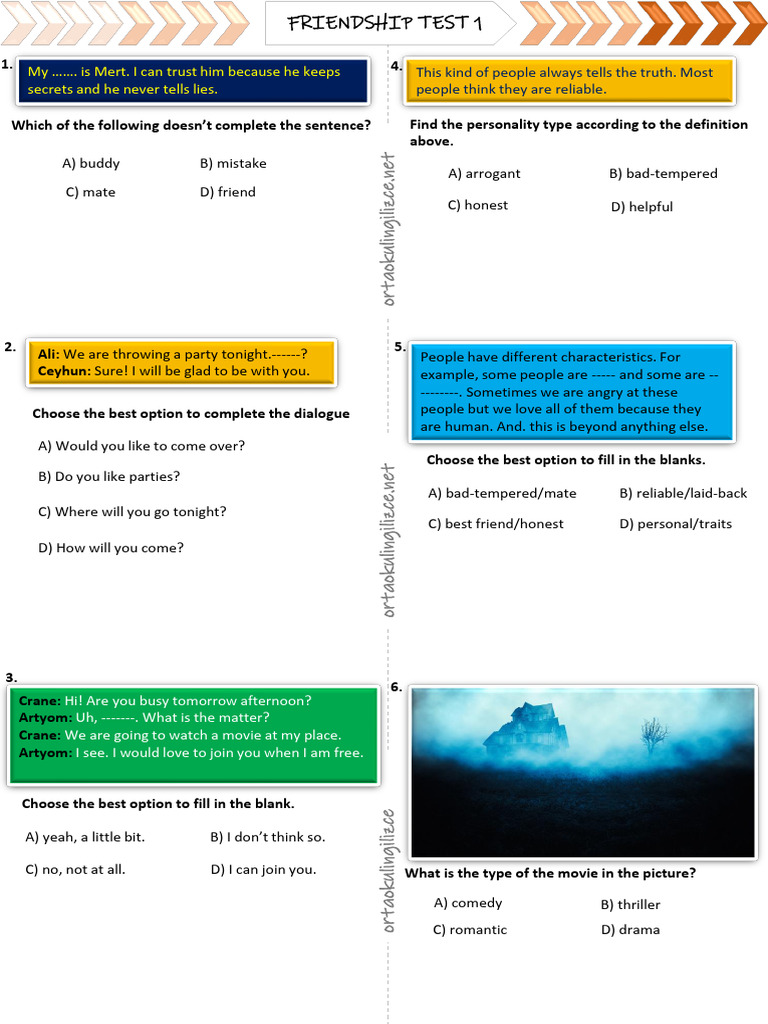 Friendship Test 1 | PDF