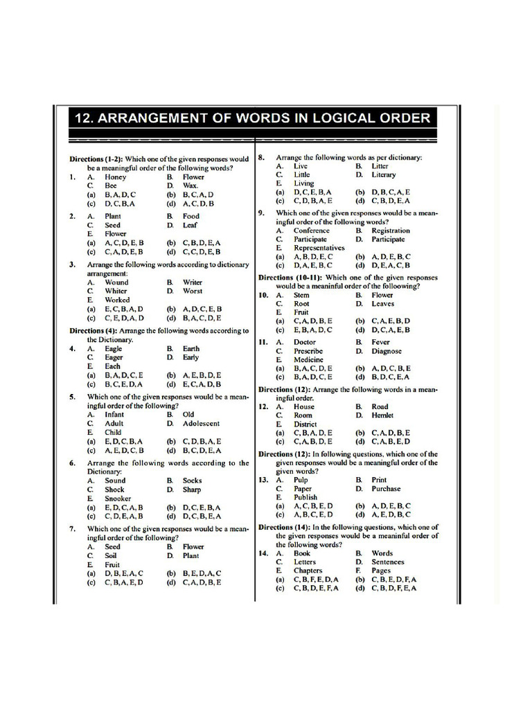 Word Arrangements | PDF
