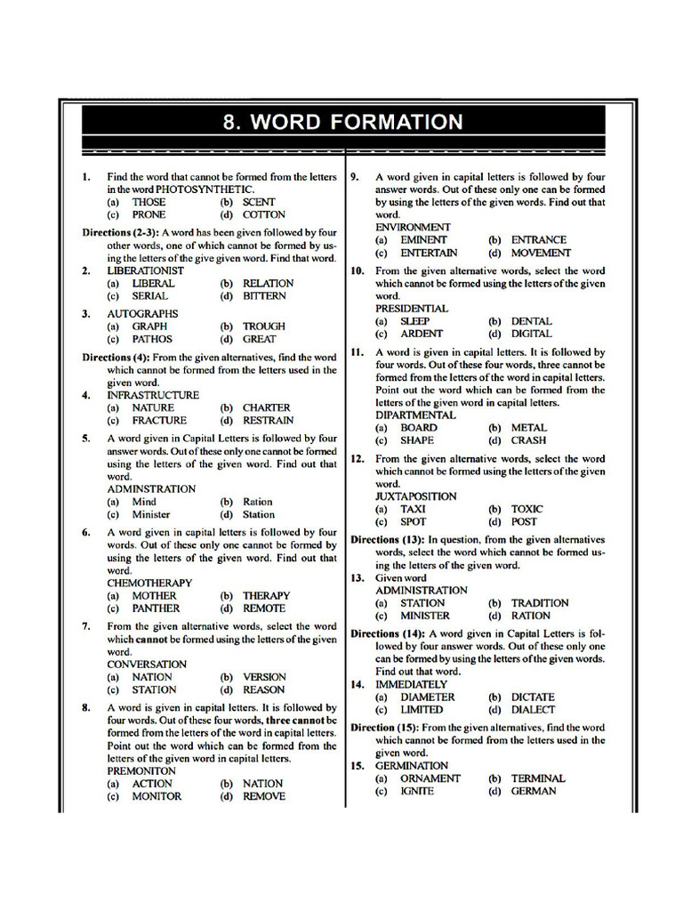 Word Formation | PDF