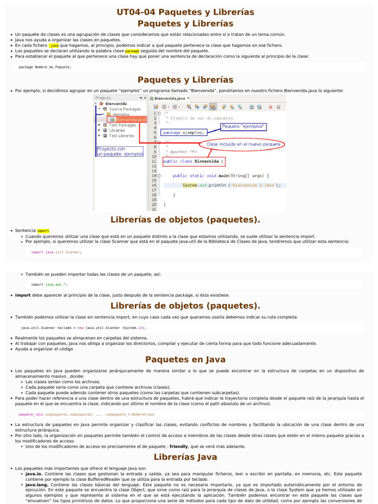Ut04 04PaquetesLibrerias | PDF