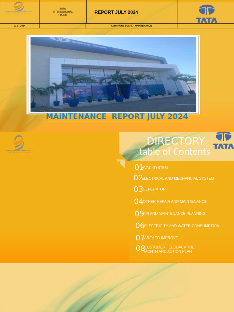 Rapport de Maintenance July 2024 | PDF Rapport de Maintenance July 2024 | PDF