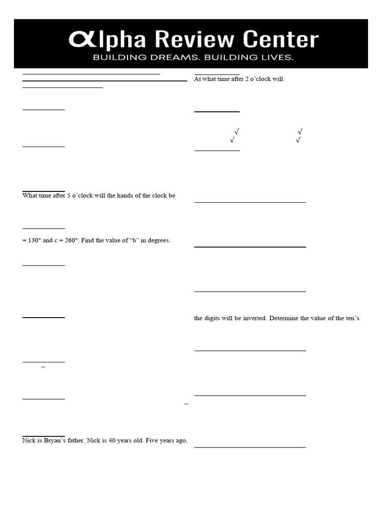 Algebra Plane Geometry Comprehensive Exam | PDF