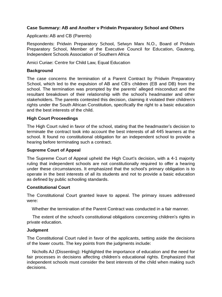 pridwin summary | PDF