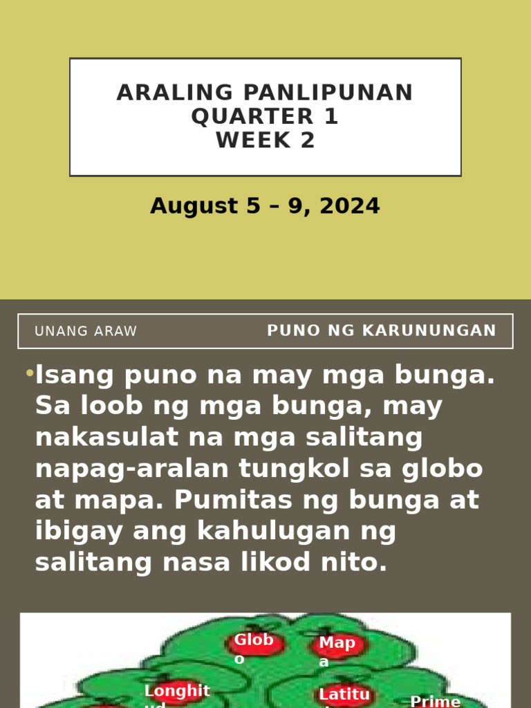 Araling Panlipunan q1 w2 | PDF
