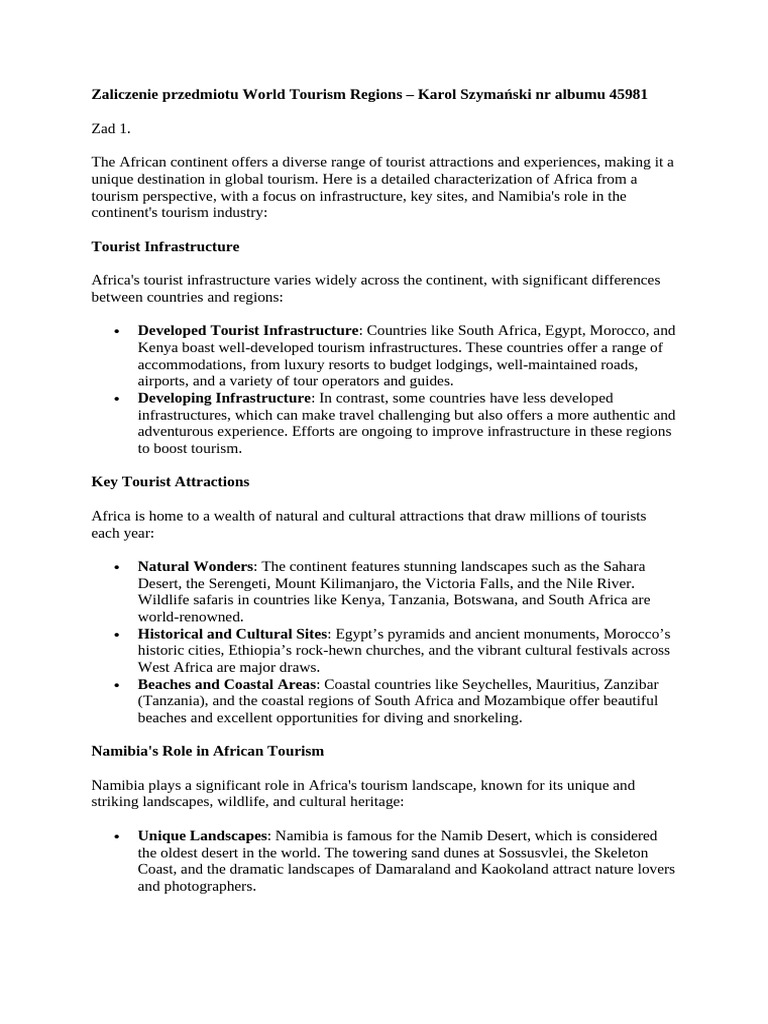 World Tourism Regions | PDF