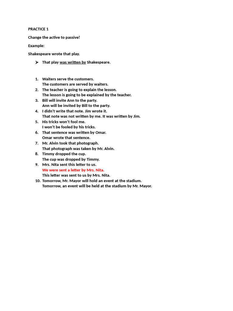 Passive Voice Practice | PDF