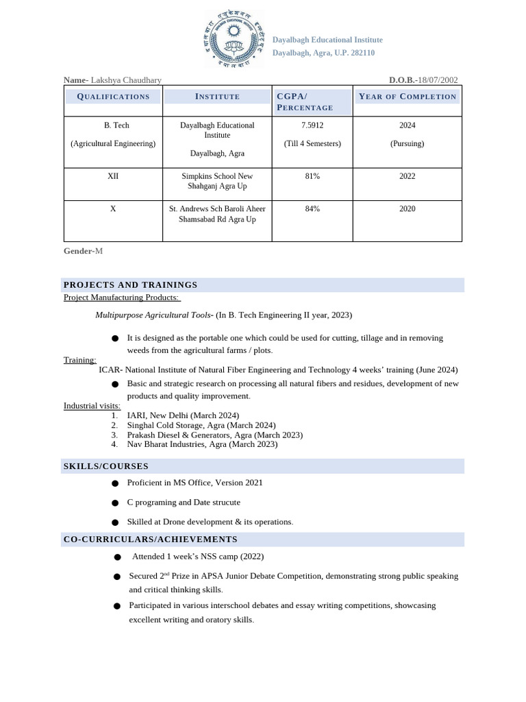 Lakshya Resume-1 | PDF