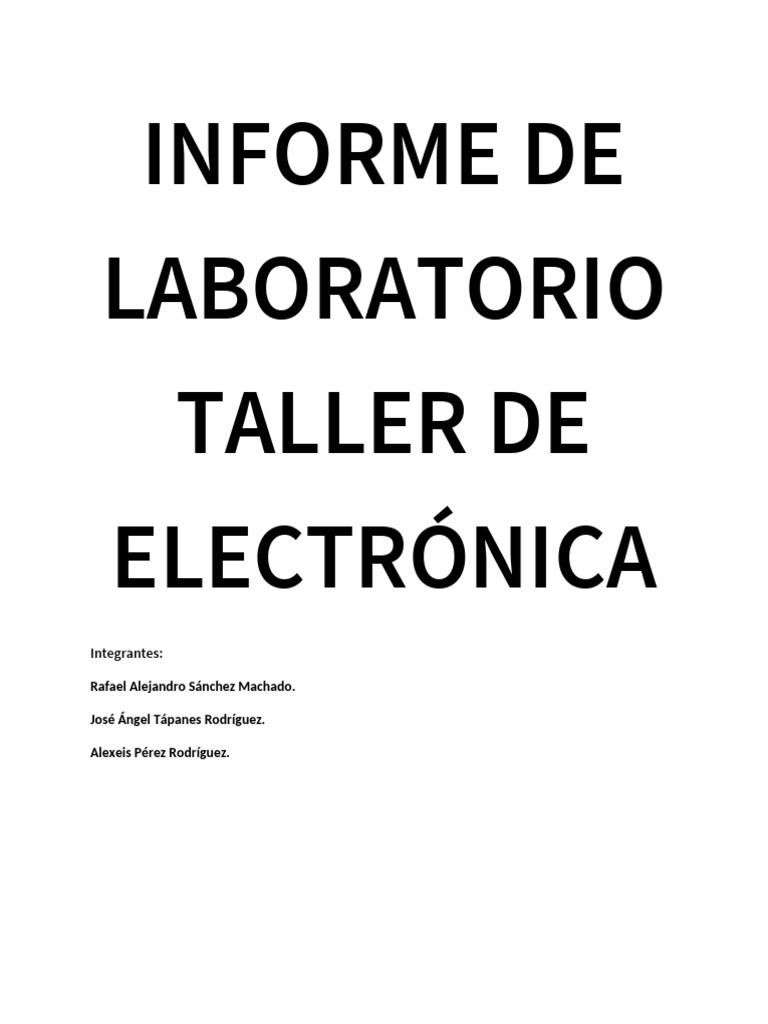 Inf Lab Taller de Electrotecnia | PDF