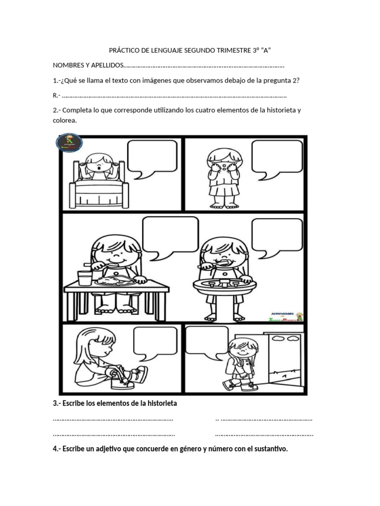Práctico de Lenguaje Segundo Trimestre 3 | PDF