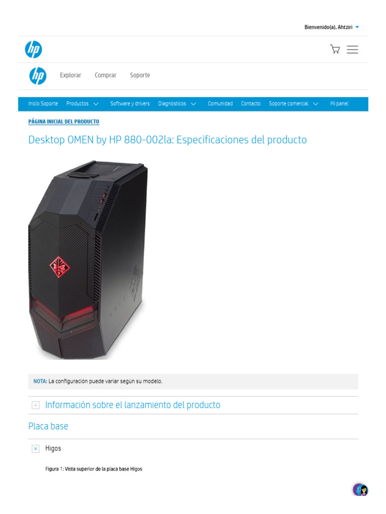 Desktop OMEN by HP 880-002la - Especificaciones Del Producto - Soporte Al Cliente de HP® | PDF ...