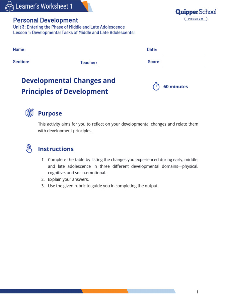 PD 11 - 12 Q4 0301 Developmental Tasks of Middle and Late Adolescents I ...