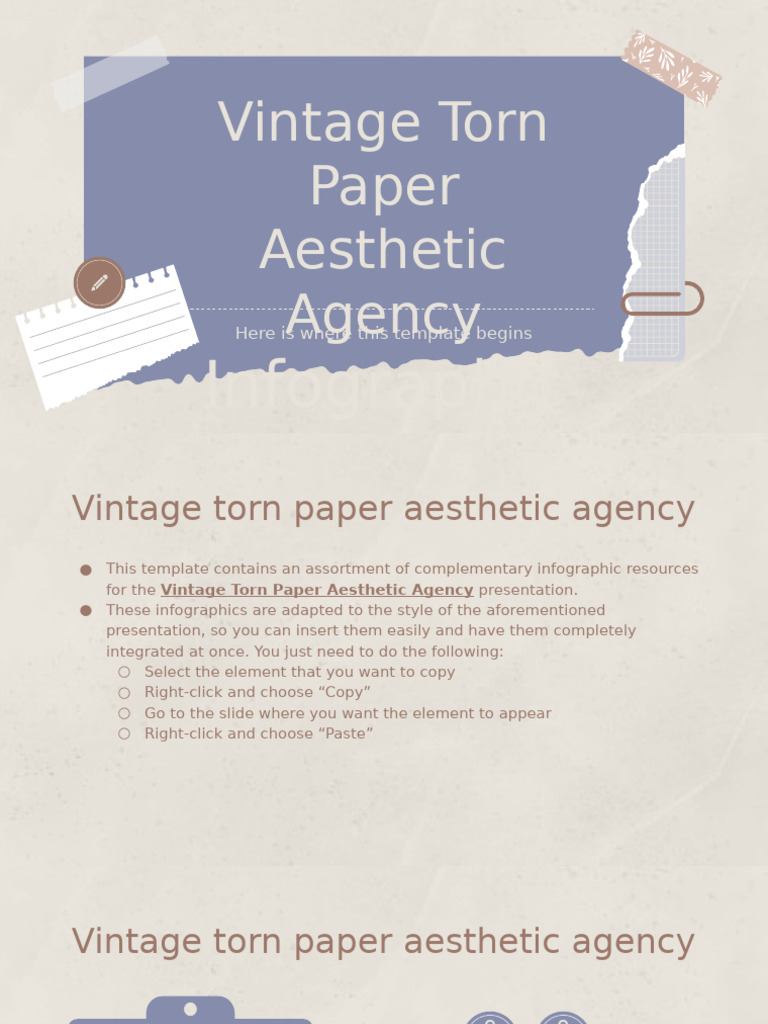 Vintage Torn Paper Aesthetic Agency Infographics by Slidesgo | PDF