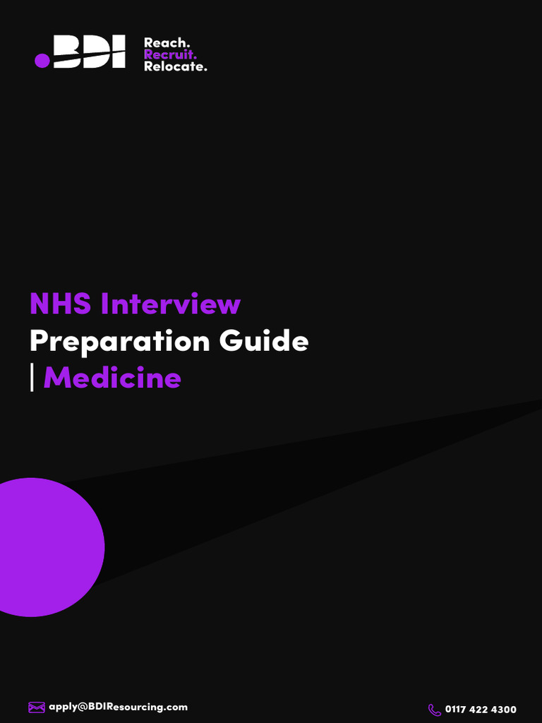 Medicine Nhs Interview Guide-Bdiresourcing-Compressed | PDF