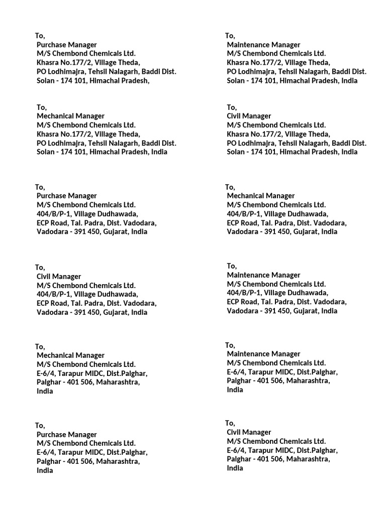 Sample Address - Copy 15 | PDF