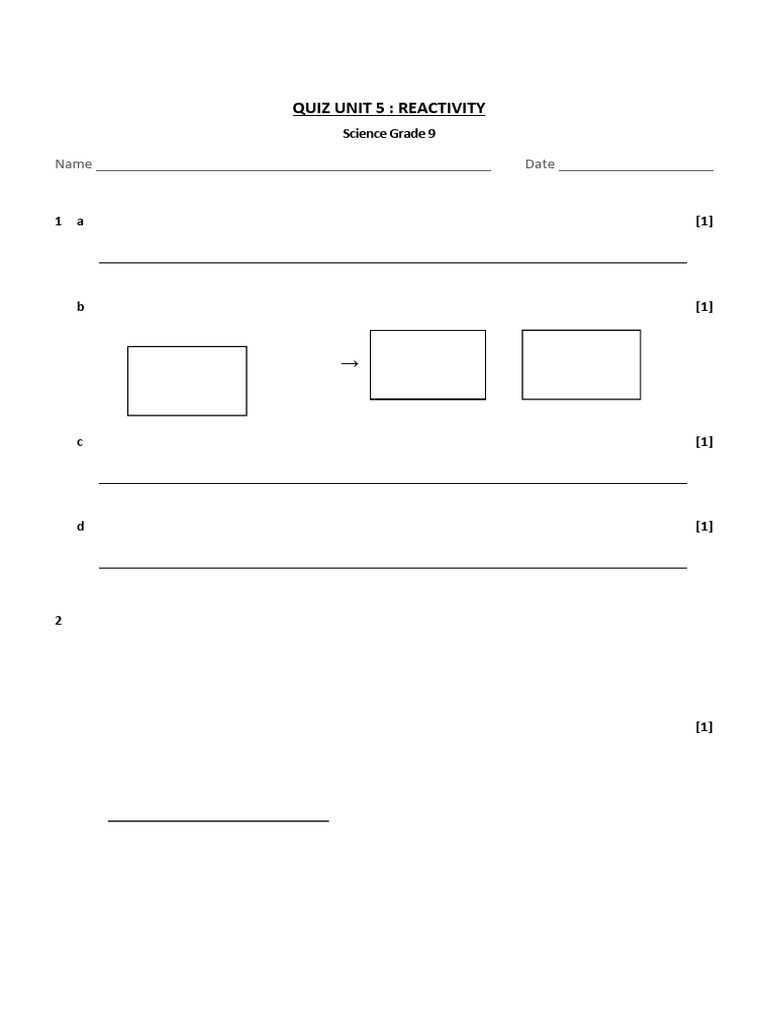 G9 Science Quiz 5 | PDF