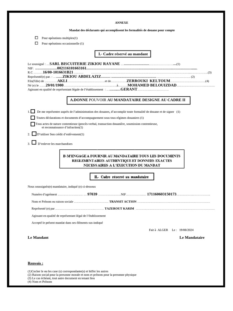 Mandat Transitaire 2025 | PDF