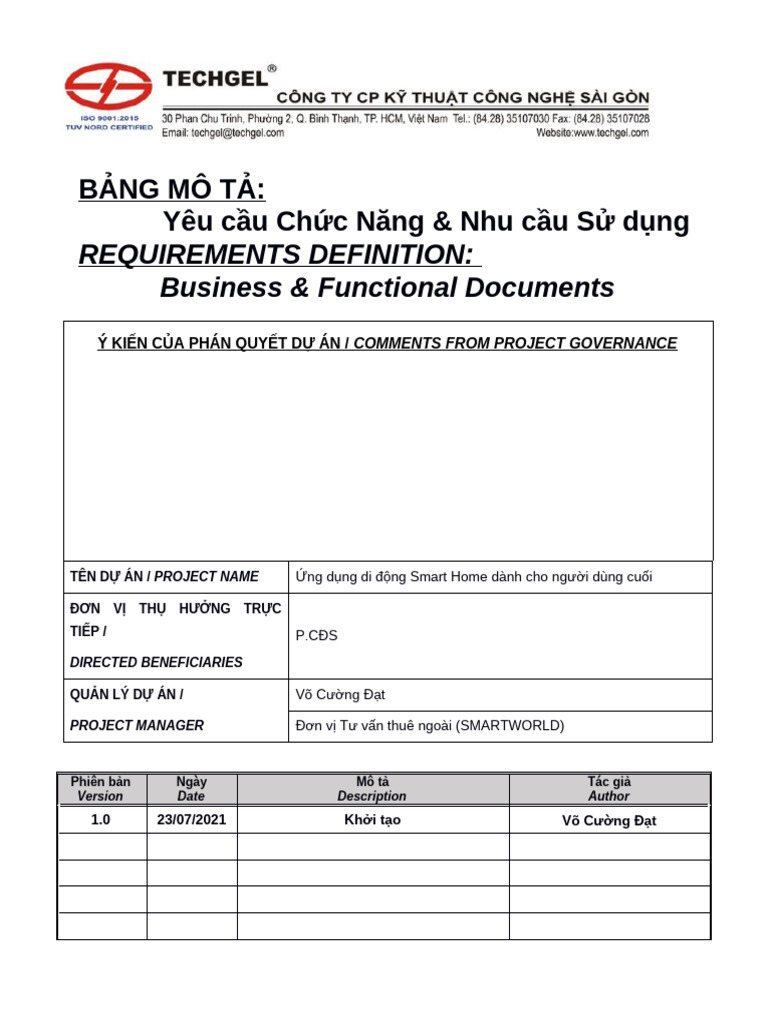 (SmartTech) PRD - FRD End-Users | PDF