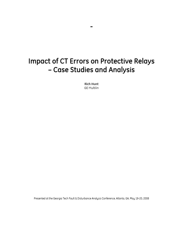 CT Error Impact on Relay Performance | PDF | Transformer | Science ...