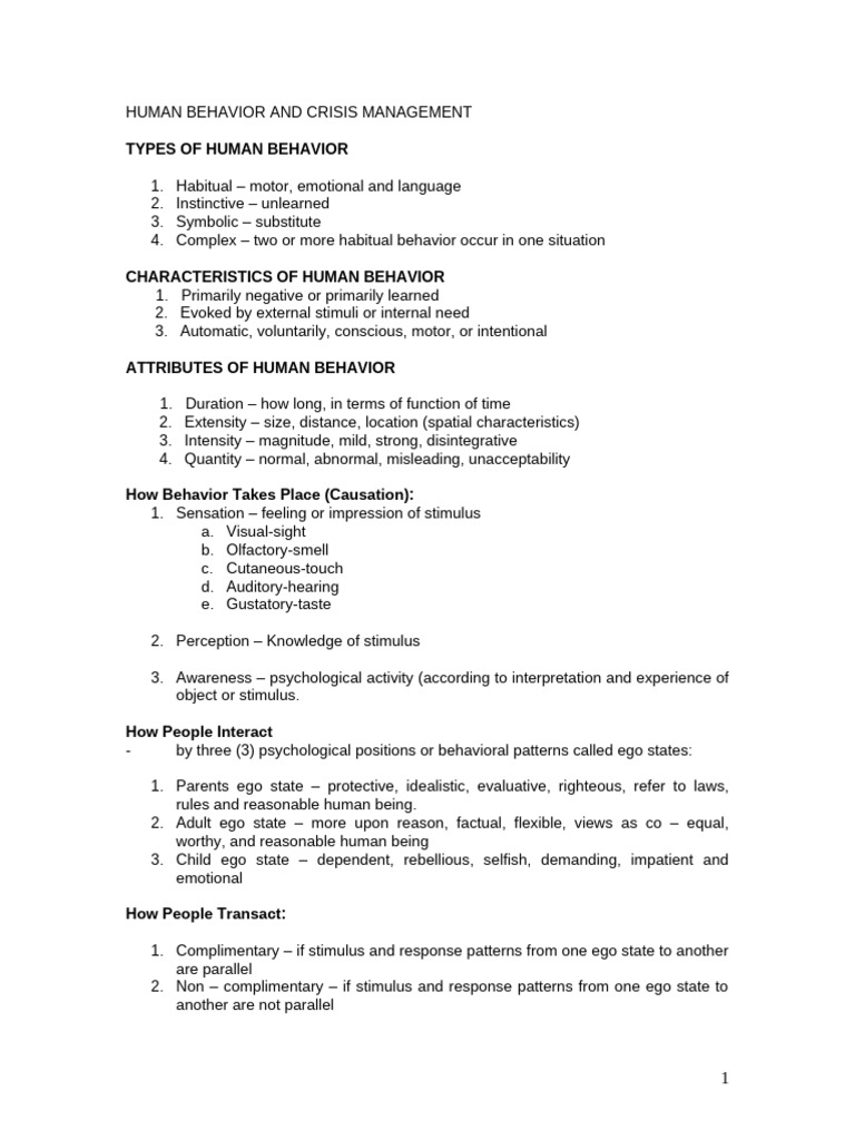 human behavior and crisis management 2023 | PDF