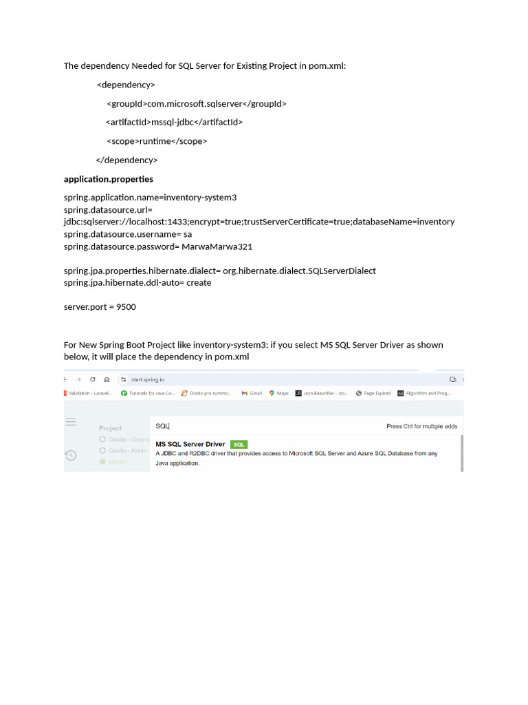 Spring Boot and MSSQL Server | PDF