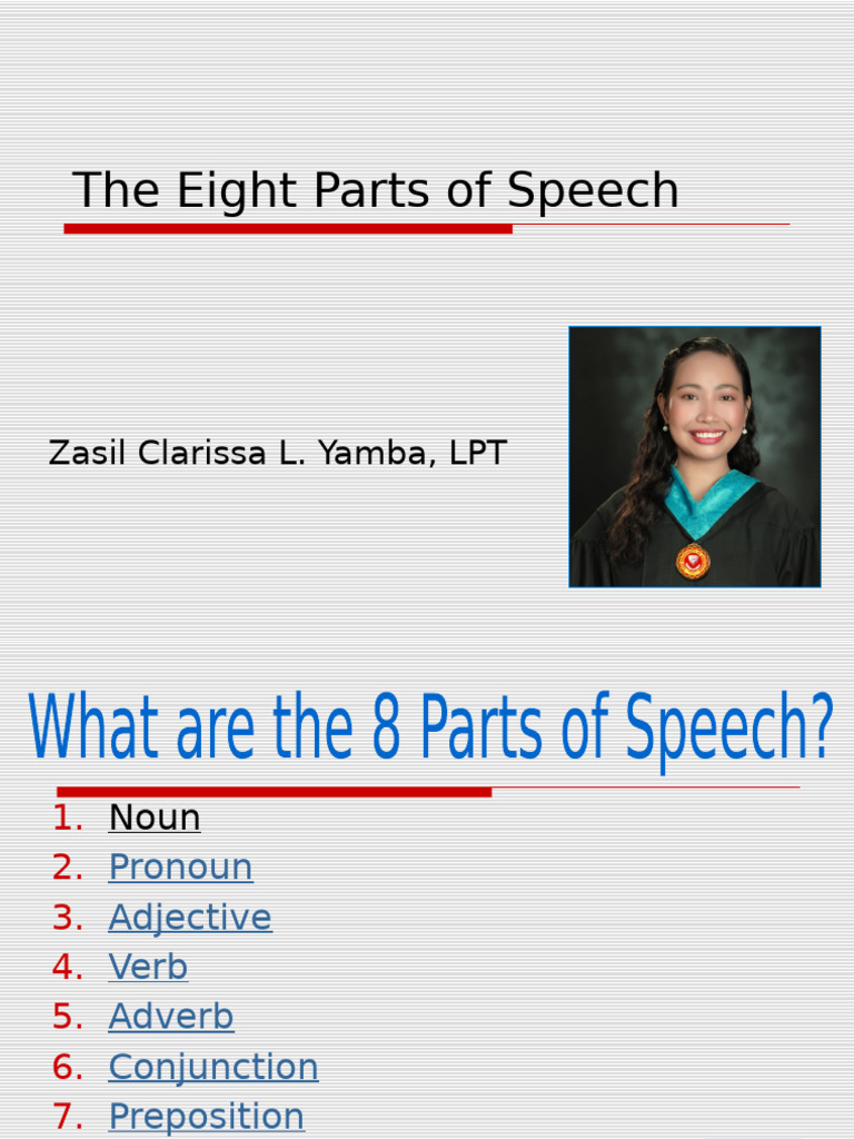 The Eight Parts of Speech Revised | PDF
