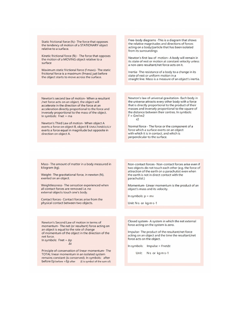 Grade 12 Physics Definitions | PDF