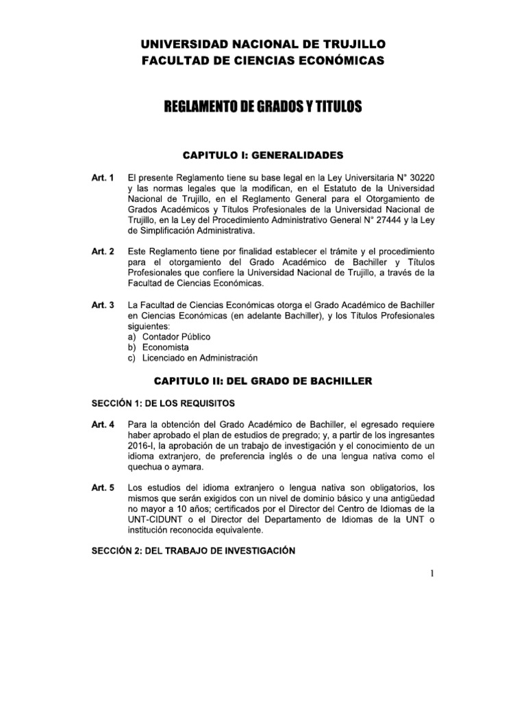 S 12 Reglamento de Grados y Títulos Ciencias Económicas 2022 (Presupuestos) | PDF