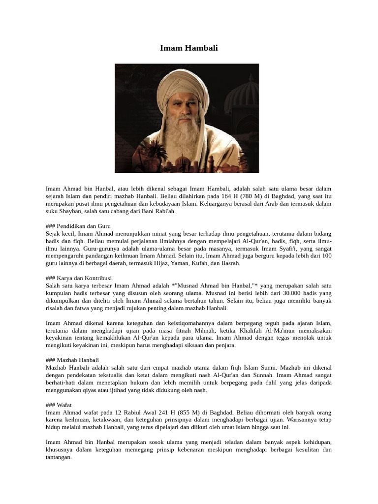 Imam Hambali 1 | PDF
