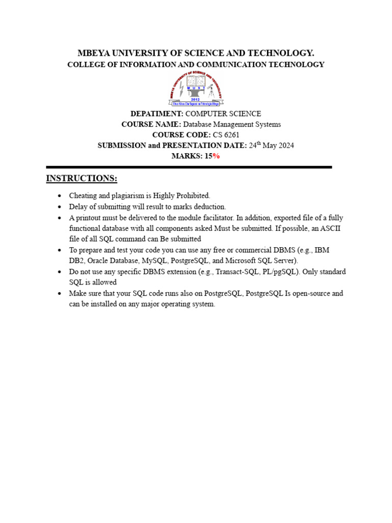 SQL Assignment | PDF