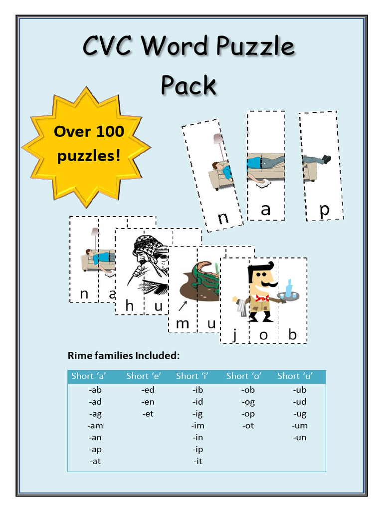 CVC Word Puzzle Pack | PDF