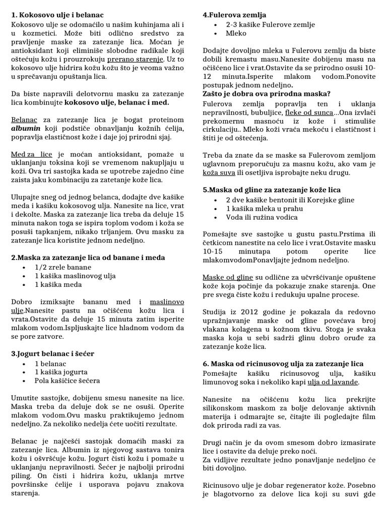 Maske Za Lice | PDF