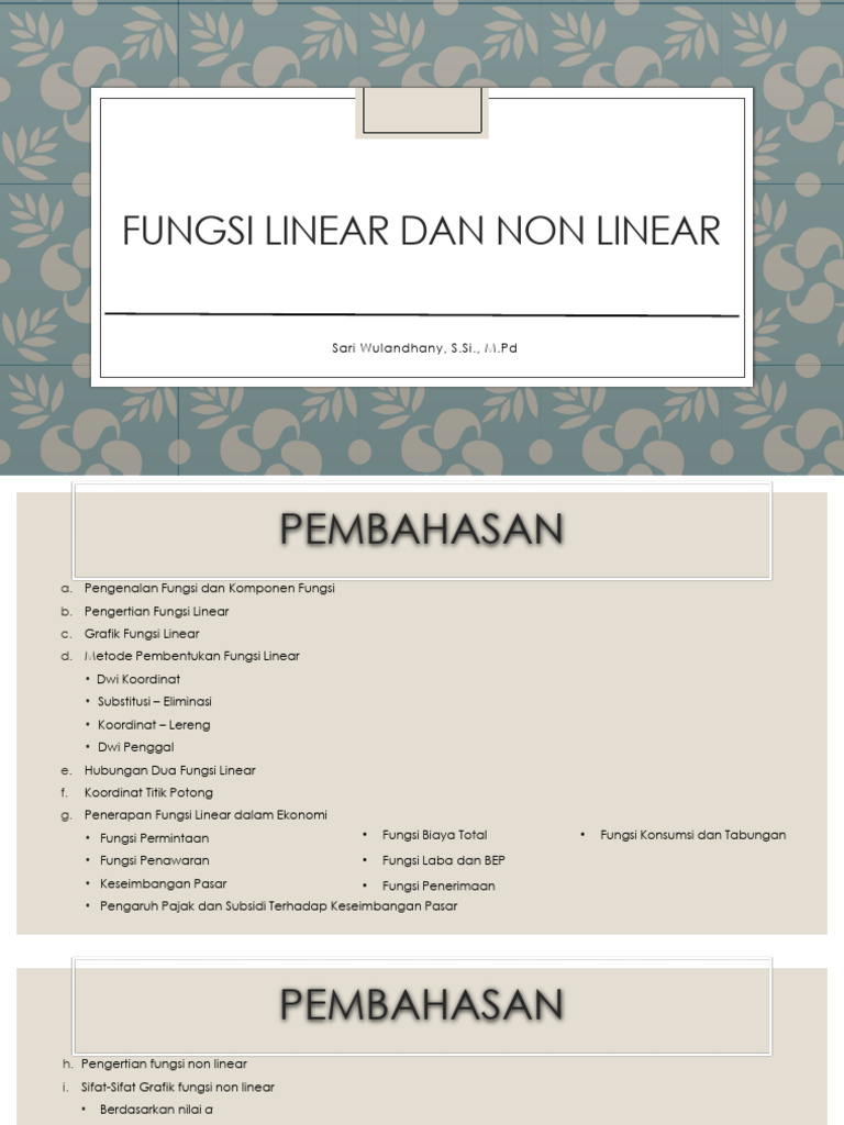 Fungsi Linear Dan Non Linear | PDF
