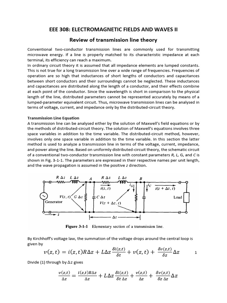 Electromagnetic Fields and Waves Ii | PDF | Transmission Line | Electrical Impedance