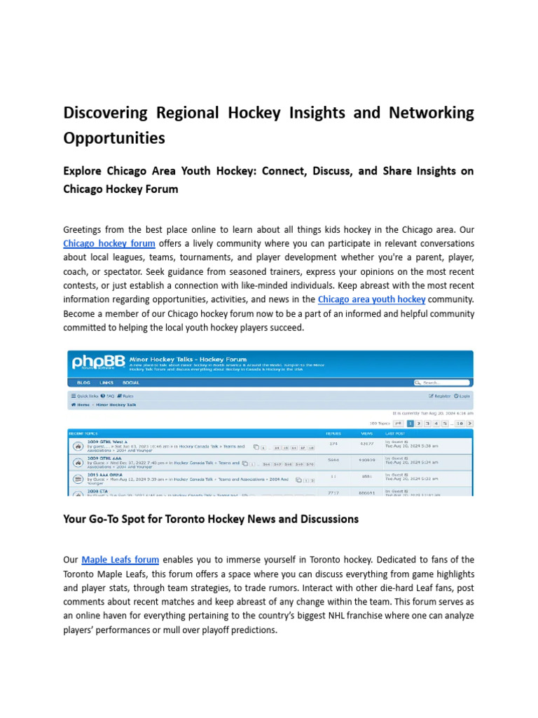 Chicago Youth Hockey Insights Forum | PDF | Ice Hockey | Politics