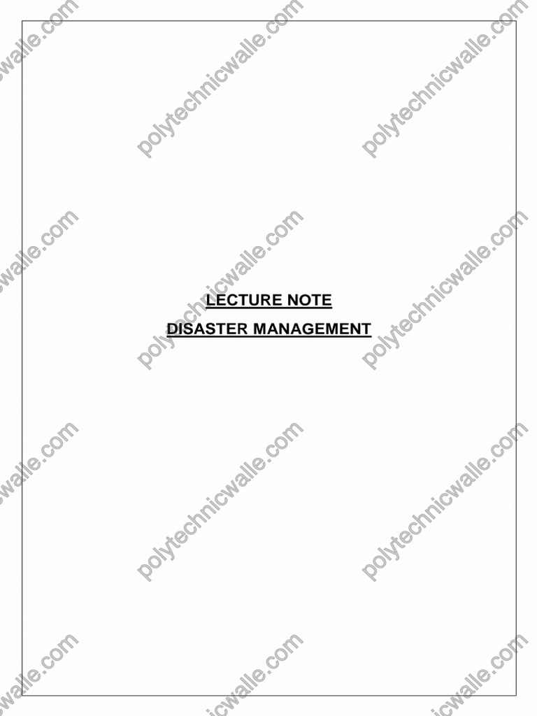 Disaster Management Civil-1 | PDF