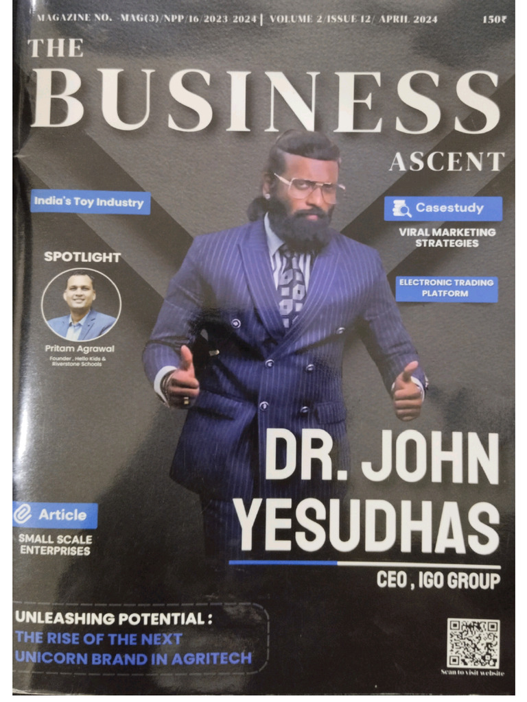 Article About DR John Yesudhas CEO IGO Group in "THE BUSINESS ASCENT" | PDF