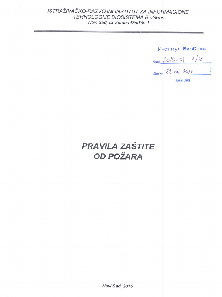 Pravila Zastite Od Pozara 23 06 2016. 1 | PDF
