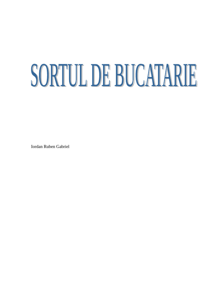Sort de Bucatarie | PDF