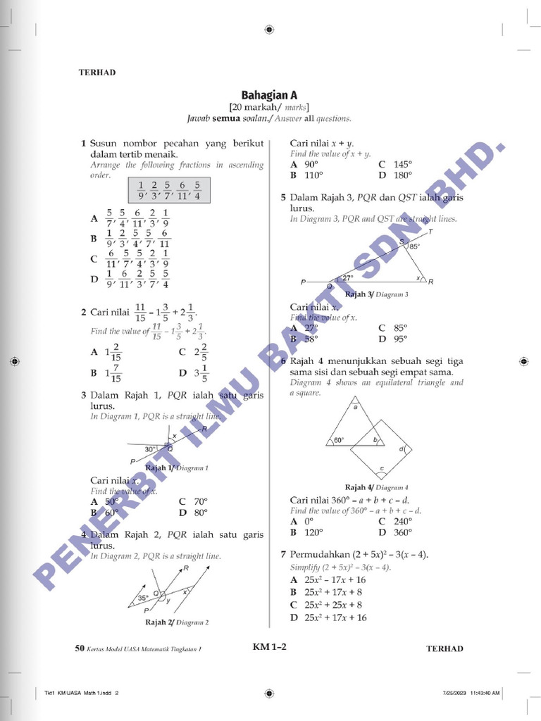 Maths Form 1 | PDF
