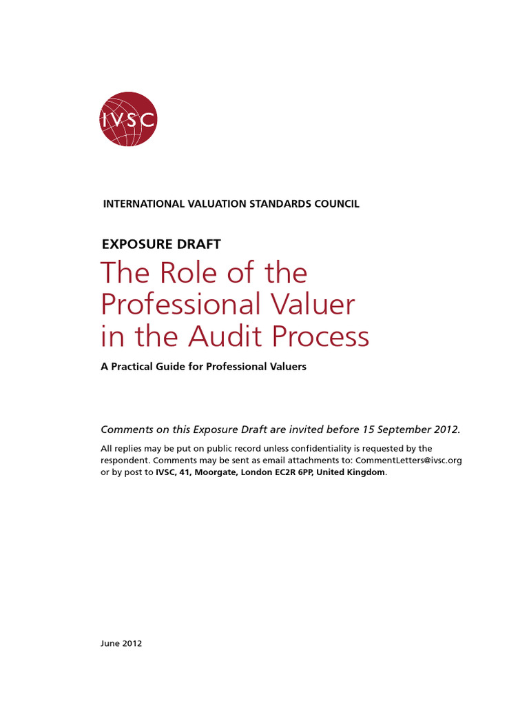 Valuers Guide To Audit Released ED - 0 | PDF