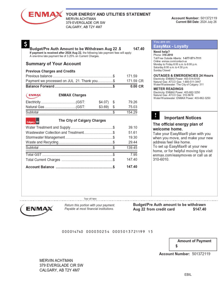 Alberta Enmax Bill Short | PDF