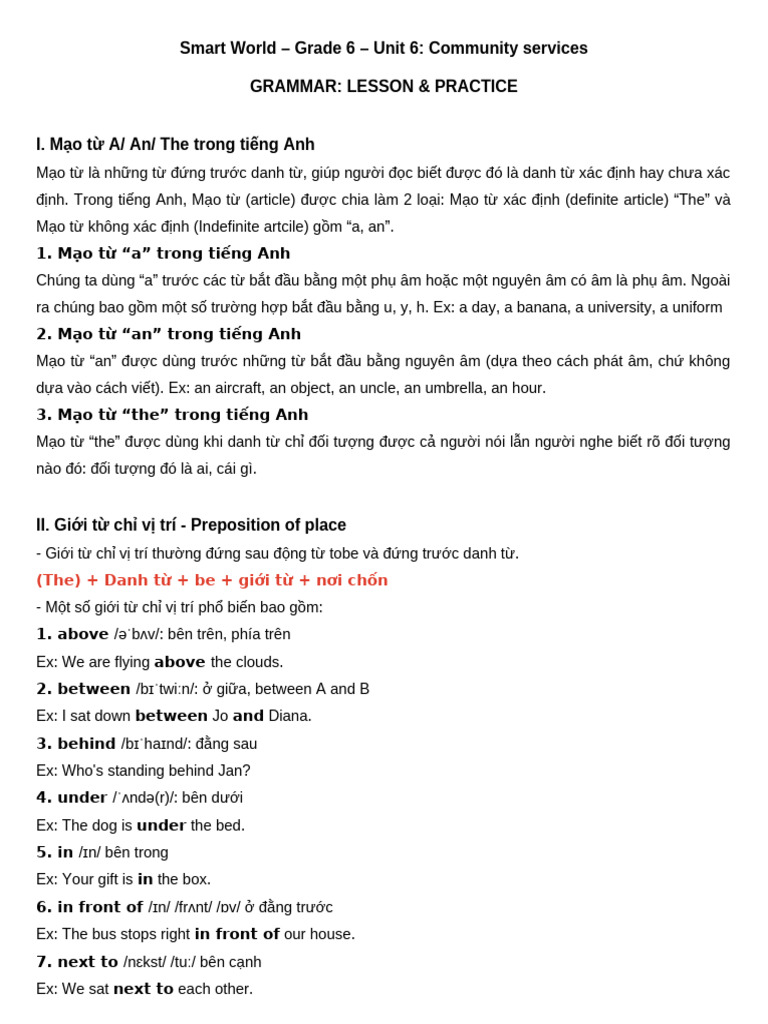 Gr 6 - SW - Unit 6 - Grammar & Practice | PDF