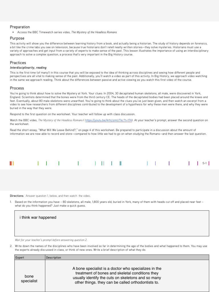 HX As Mystery Student Worksheet | PDF