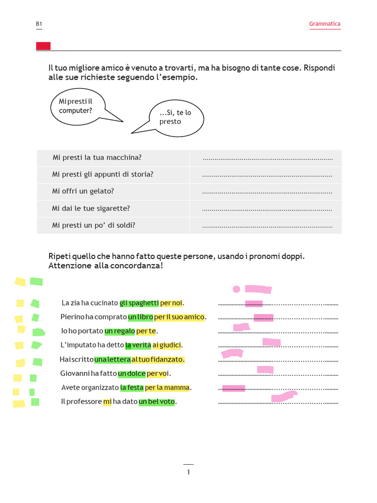 Pronomi Combinati - 24.0177 Cor. | PDF